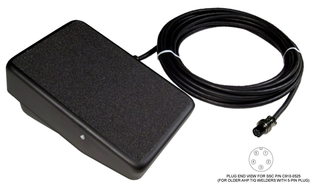 C910-0525 TIG Foot Control Pedal for Older AHP Welders (5-Pin Plug) for ...